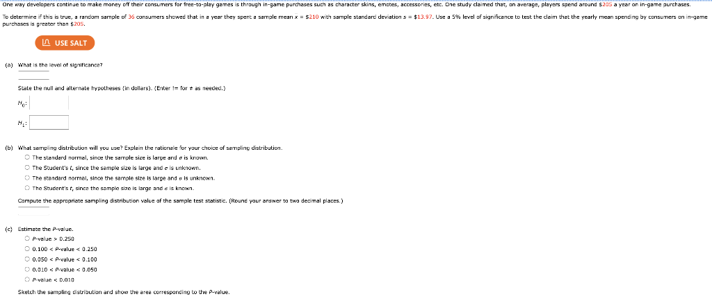 Solved purchases is greater than $205. (a) What is the lovel | Chegg.com