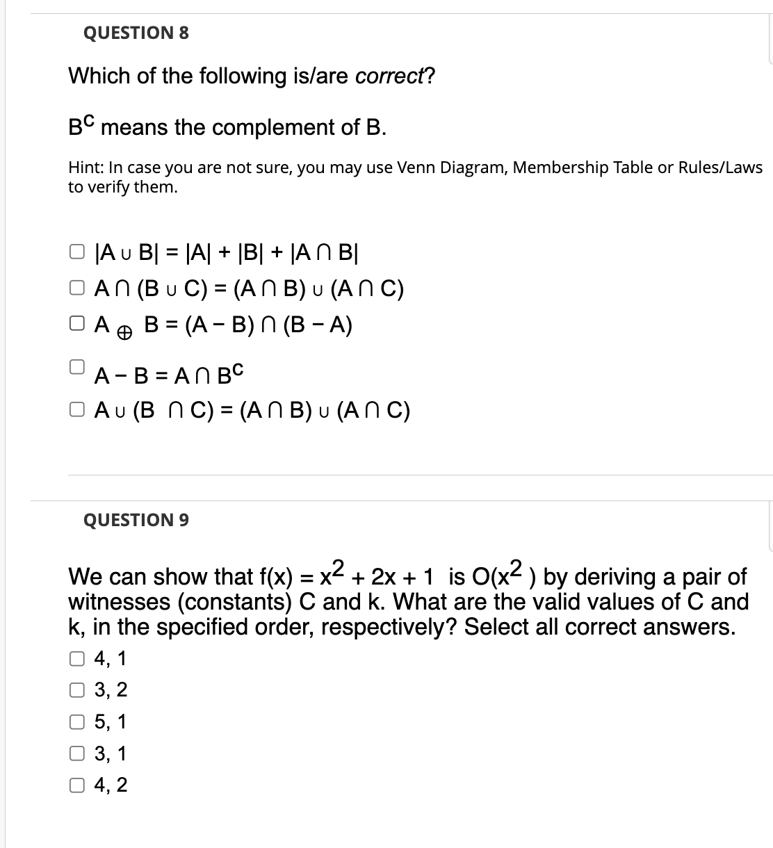 Solved QUESTION 8 Which of the following is/are correct? BC | Chegg.com