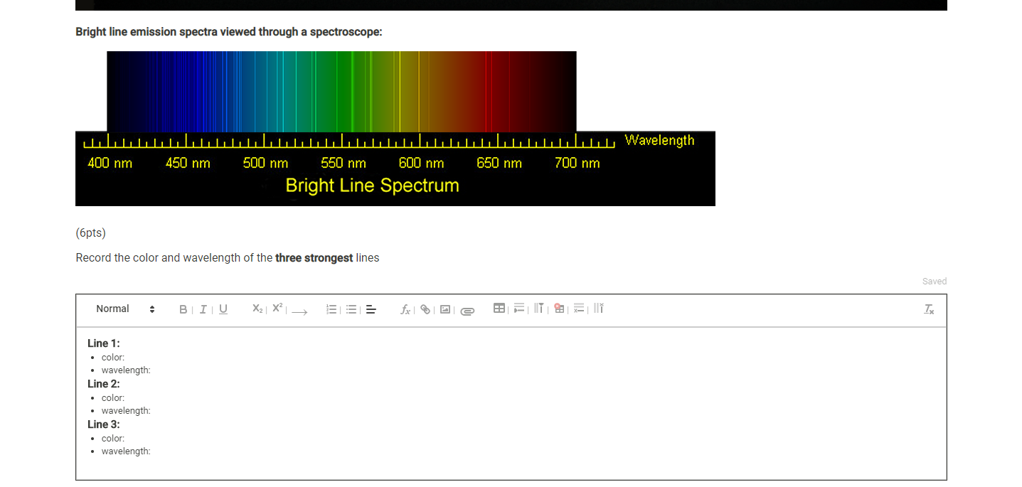 Solved Bright line emission spectra viewed through a | Chegg.com