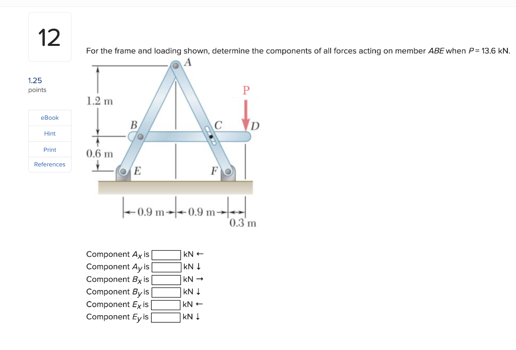 Solved For the frame and loading shown, determine the | Chegg.com
