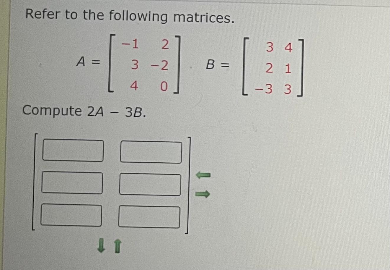 Solved Refer to the following matrices. | Chegg.com