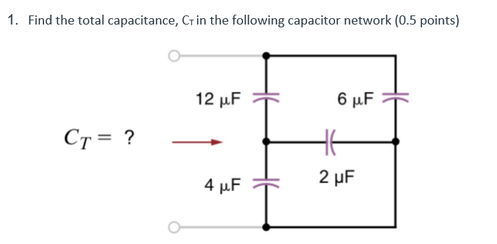 Solved 1. Find the total capacitance, Coin the following | Chegg.com