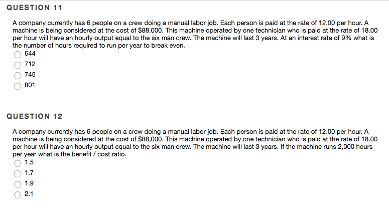 Solved QUESTION 11 A company currently has 6 people on a | Chegg.com