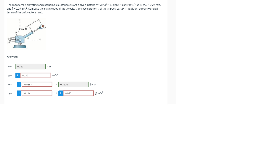 Solved The robot arm is elevating and extending | Chegg.com
