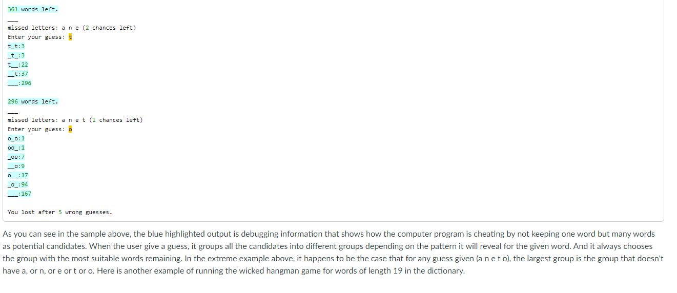 Solved In this exercise you will implement the Hangman Game. | Chegg.com
