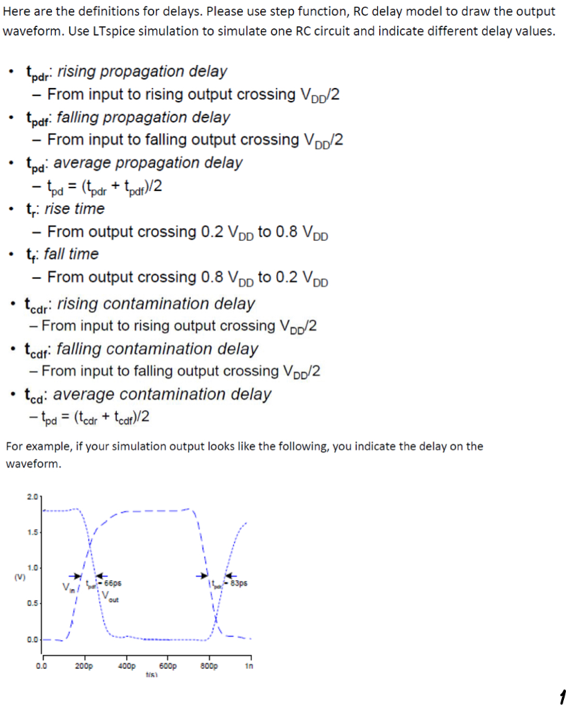 Here are the definitions for delays. Please use step | Chegg.com