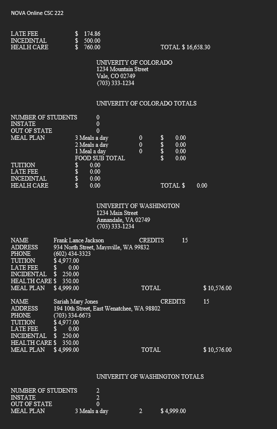 Solved Students and Universities Write a program that will | Chegg.com