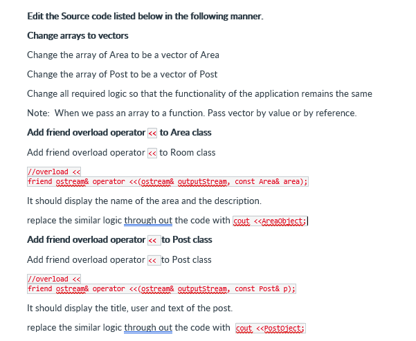 Solved Edit the Source code listed below in the following | Chegg.com