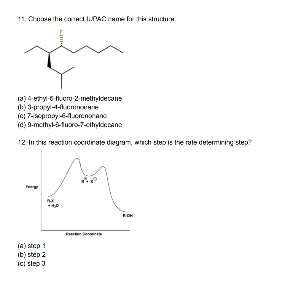Solved 11. Choose the correct IUPAC name for this structure: | Chegg.com