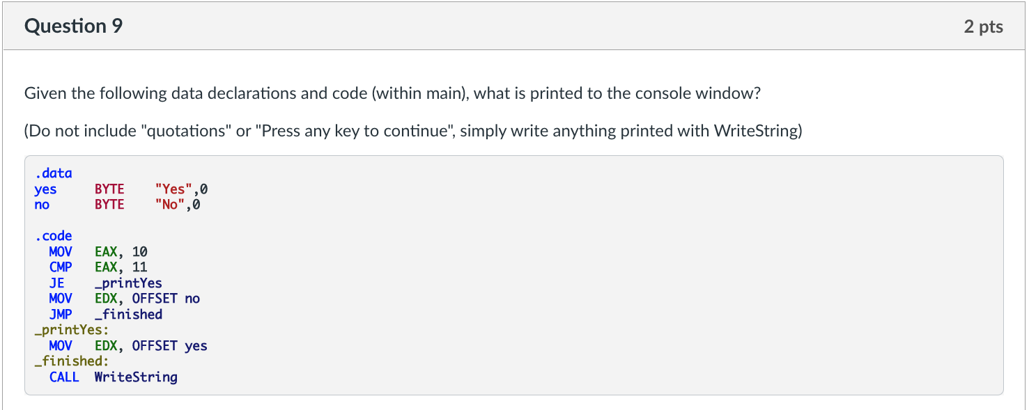 Solved Given the following data declarations and code | Chegg.com