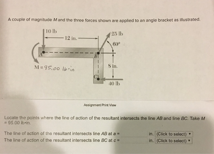Solved A couple of magnitude M and the three forces shown | Chegg.com