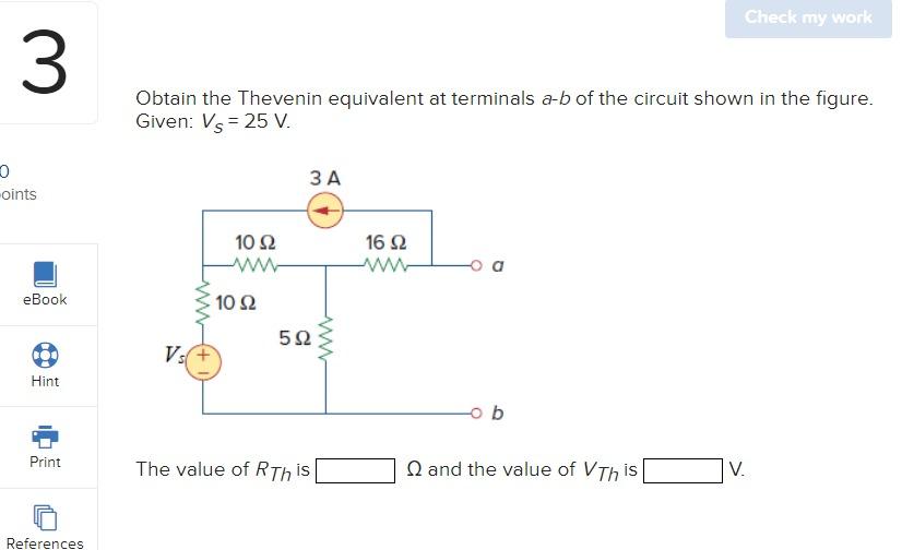 Solved Obtain the Thevenin equivalent at terminals a−b of | Chegg.com