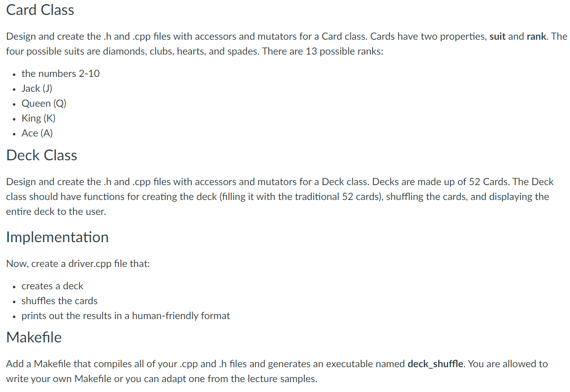 Solved Design and create the .h and .cpp files with | Chegg.com