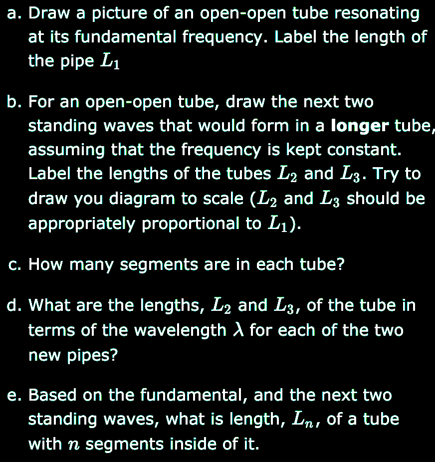 Solved a. Draw a picture of an open-open tube resonating | Chegg.com