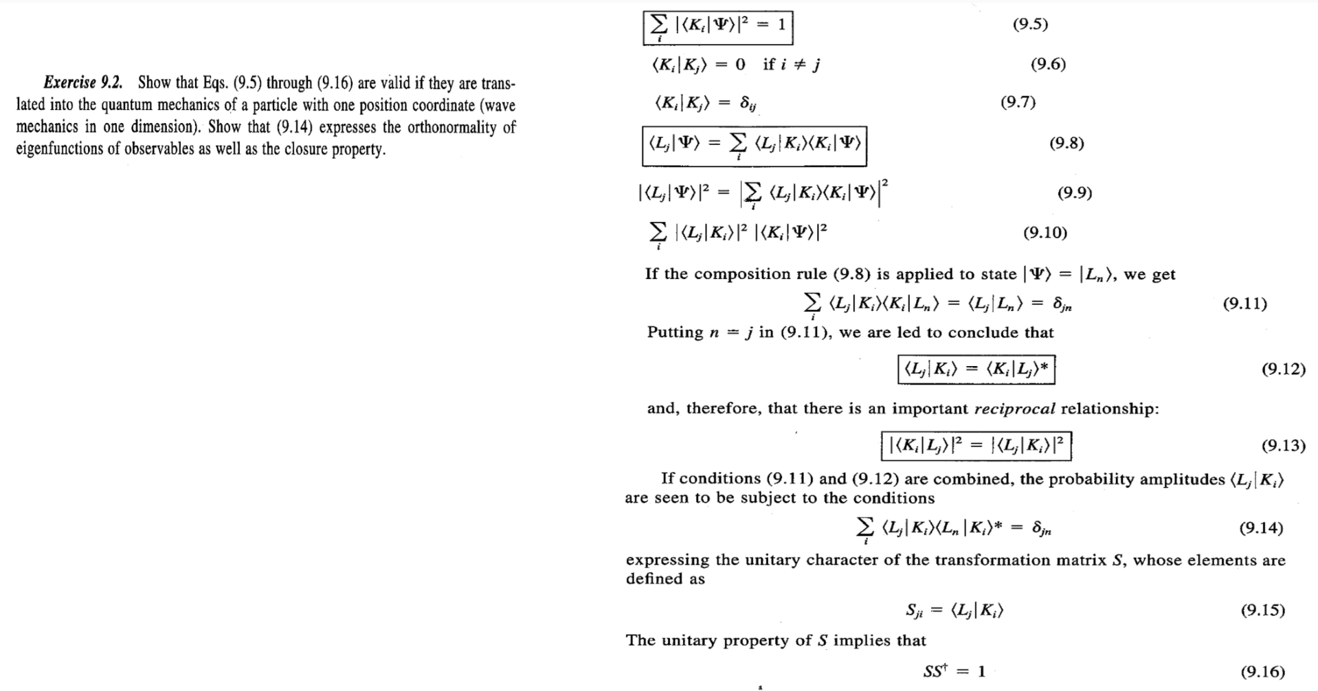 Solved Exercise 9.2. ﻿Show that Eqs. (9.5) ﻿through (9.16) | Chegg.com