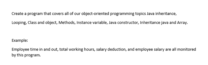 Solved Create a program that covers all of our | Chegg.com