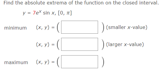 Solved Find the absolute extrema of the function on the | Chegg.com