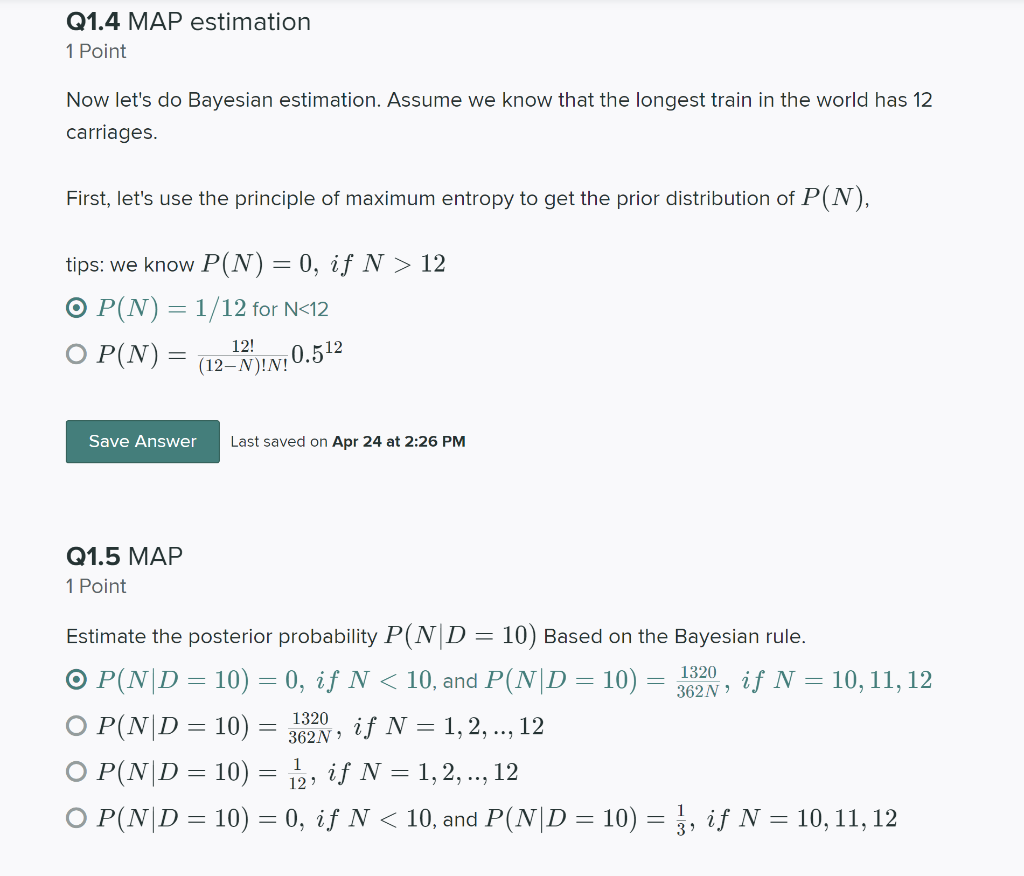 Solved Q1.1 Parameter estimation 1 Point Train in fog: | Chegg.com