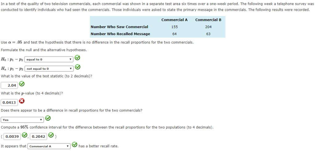 Solved In a test of the quality of two television | Chegg.com