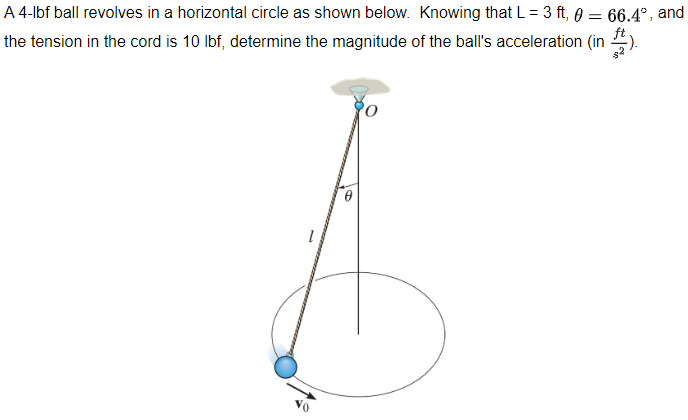 Solved A 4-lbf ball revolves in a horizontal circle as | Chegg.com