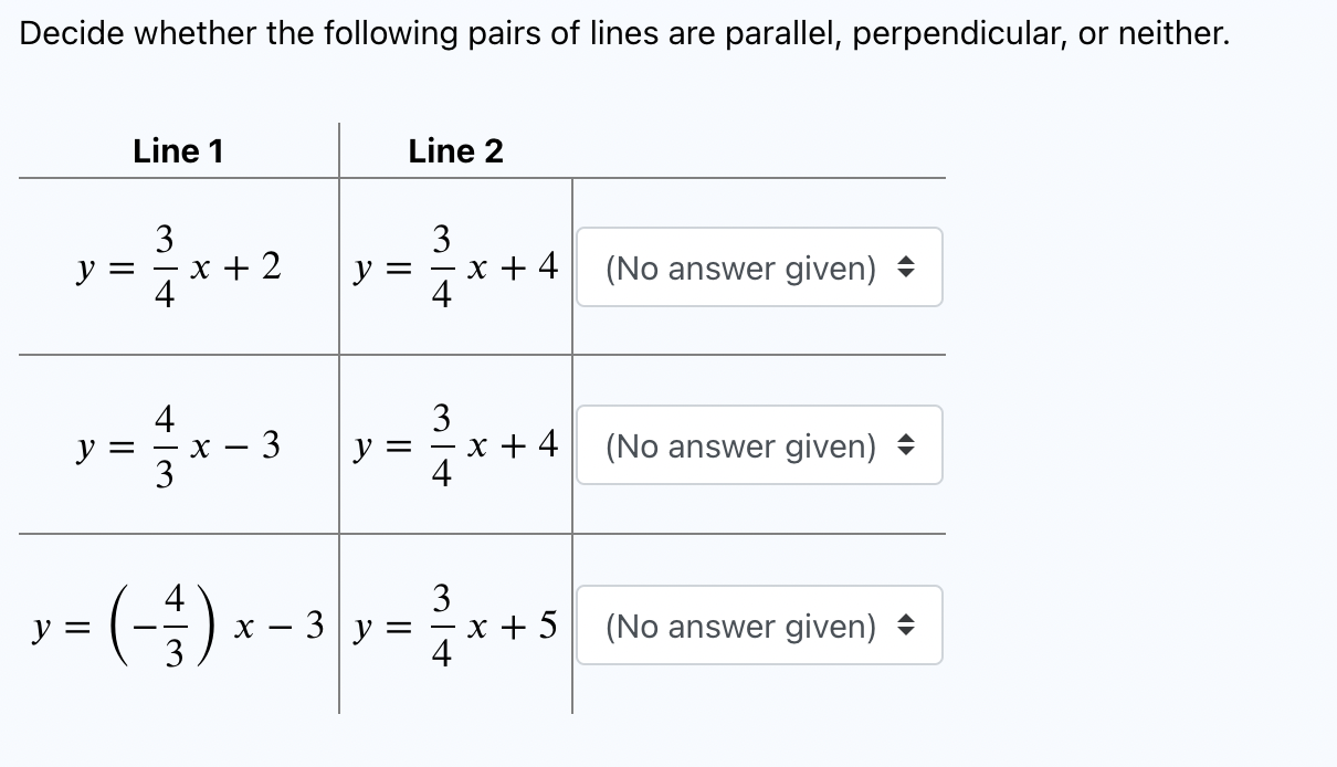 Solved Decide whether the following pairs of lines are | Chegg.com