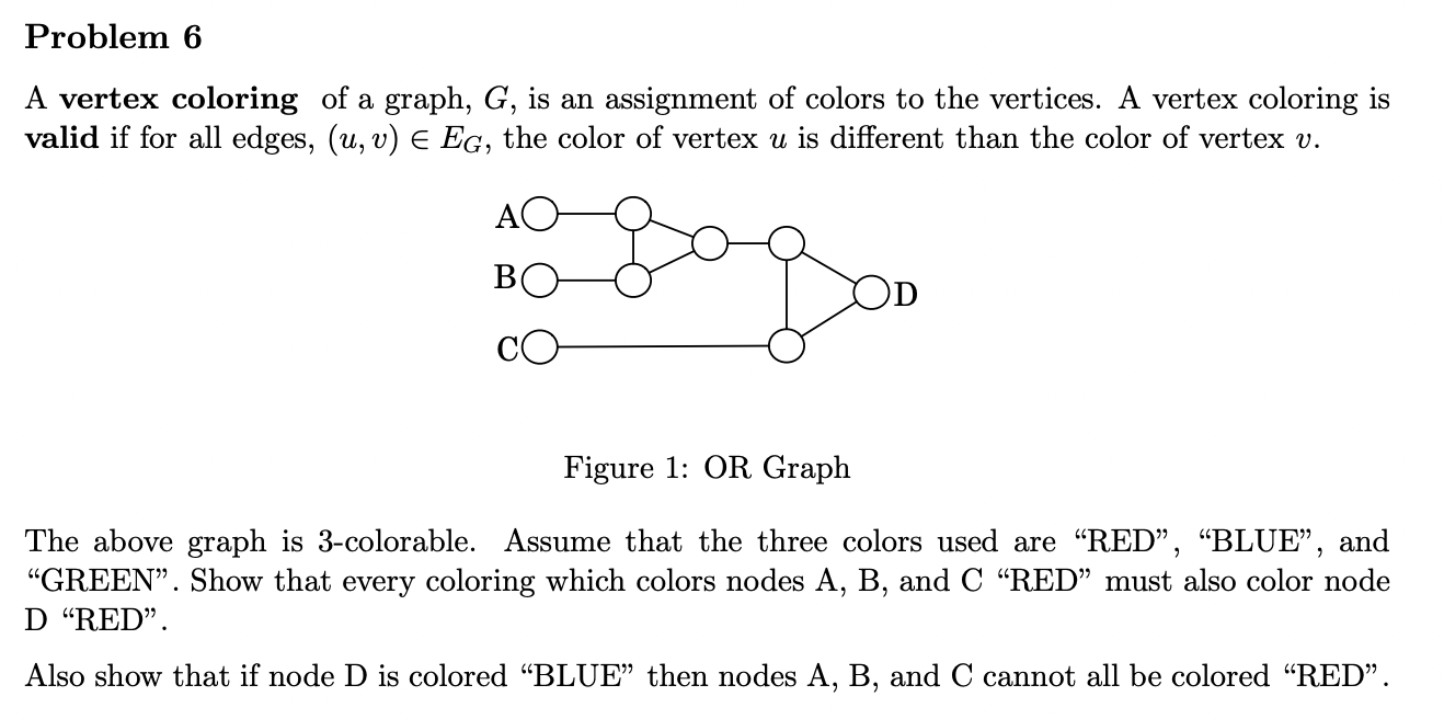 Solved A vertex coloring of a graph, G, is an assignment of | Chegg.com