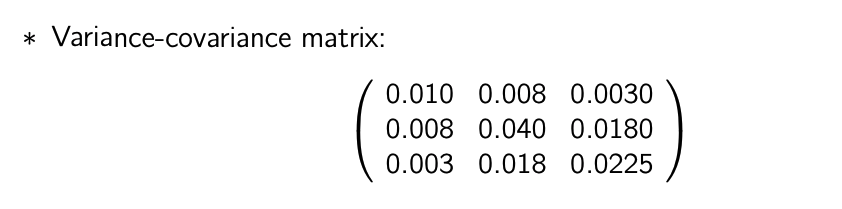 Solved Give the inverse of the Variance-covariance matrix | Chegg.com