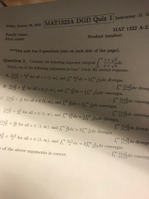 Solved MAT1322A DGD Quiz 1 Instructor: M.s MAT 1322 A-2, Pd | Chegg.com