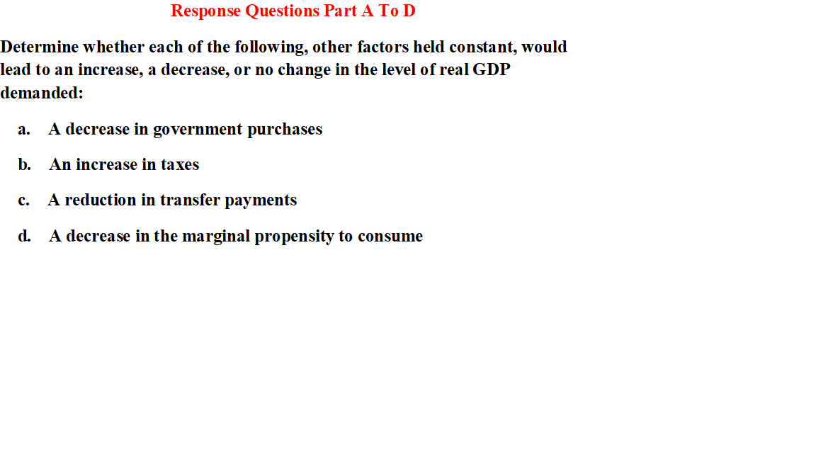 Solved Response Questions Part A To D Determine whether each | Chegg.com