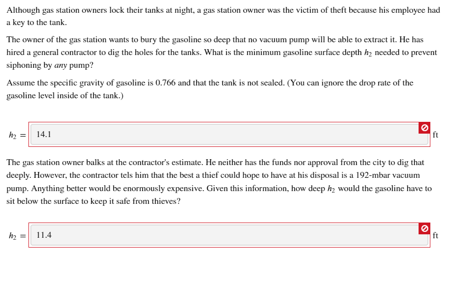 Solved Although gas station owners lock their tanks at | Chegg.com