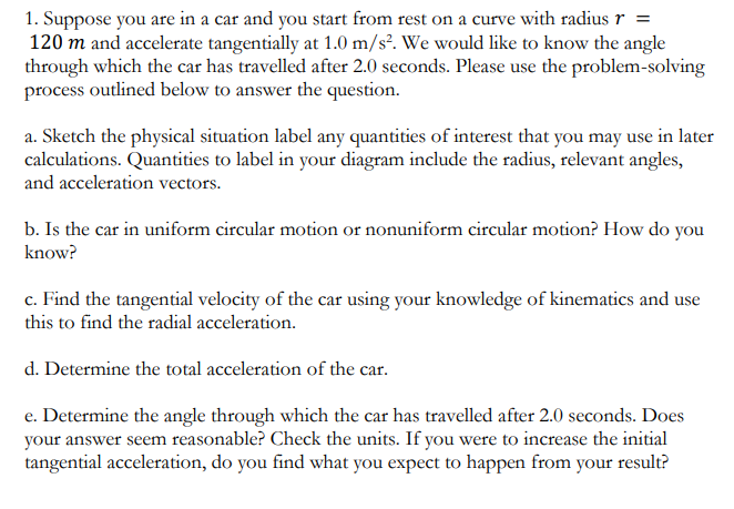 Solved 1. Suppose you are in a car and you start from rest | Chegg.com