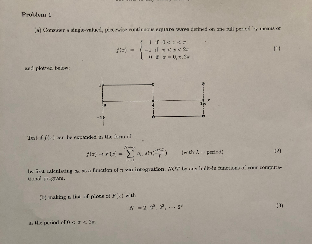 Solved Consider a single valued, piecewise continuous square | Chegg.com