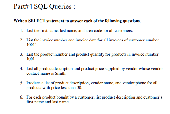 Write a SELECT statement to answer each of the | Chegg.com