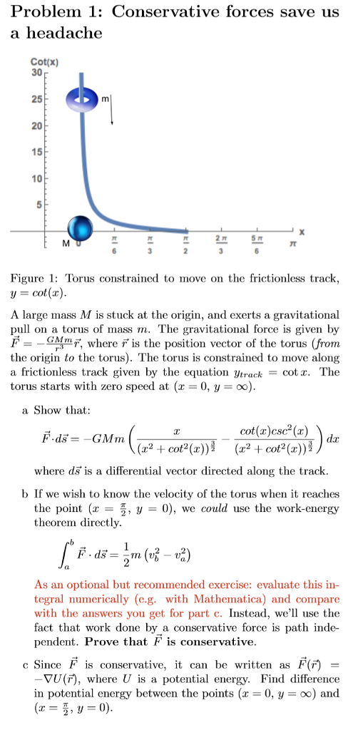 Solved roblem 1: Conservative forces save us a headache | Chegg.com