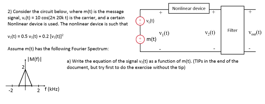 Solved Nonlinear device 2) Consider the circuit below, where | Chegg.com
