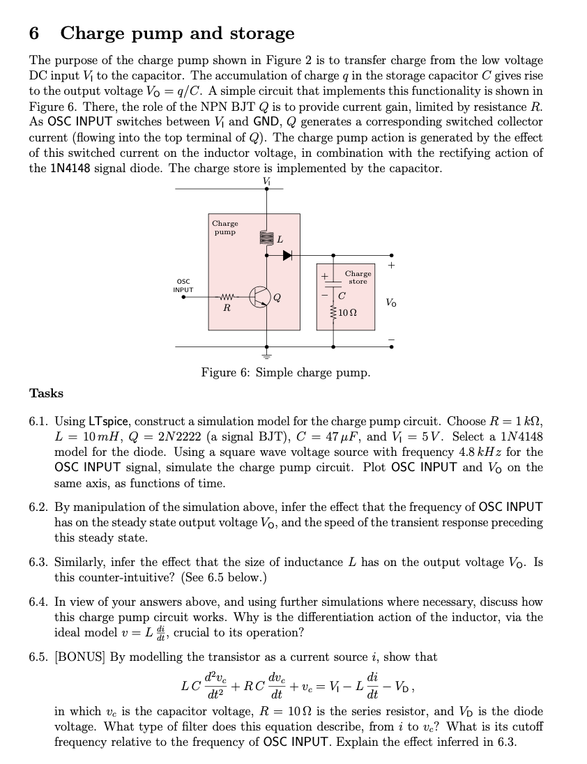 Solved 6 Charge pump and storage The purpose of the charge | Chegg.com