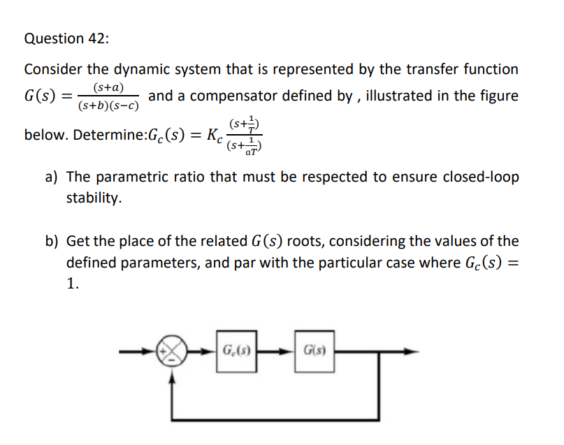 Solved Question 42: Consider the dynamic system that is | Chegg.com