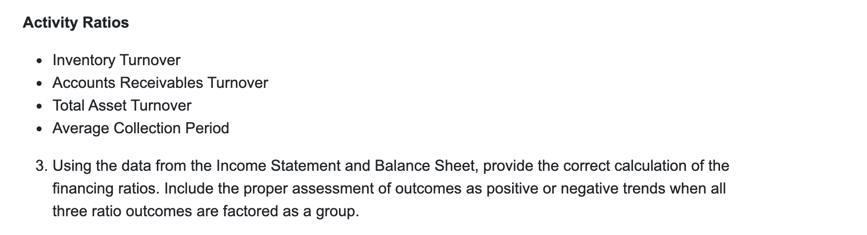 Solved Activity Ratios . Inventory Turnover • Accounts | Chegg.com