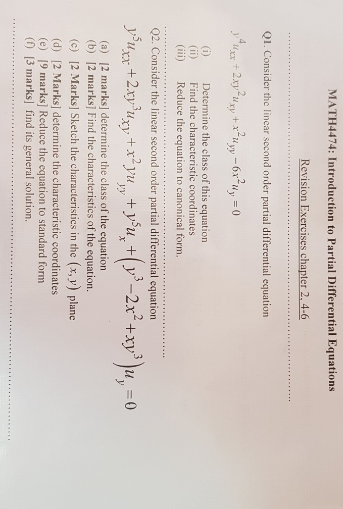 Solved MATH4474: Introduction to Partial Differential | Chegg.com