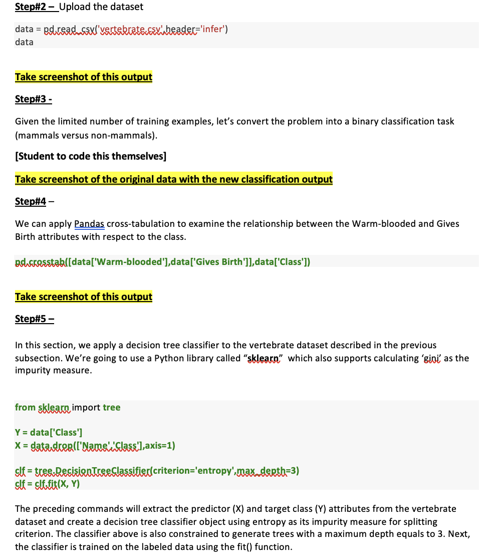 Solved Step#2 - ﻿Upload the datasetdata = ﻿pdread | Chegg.com