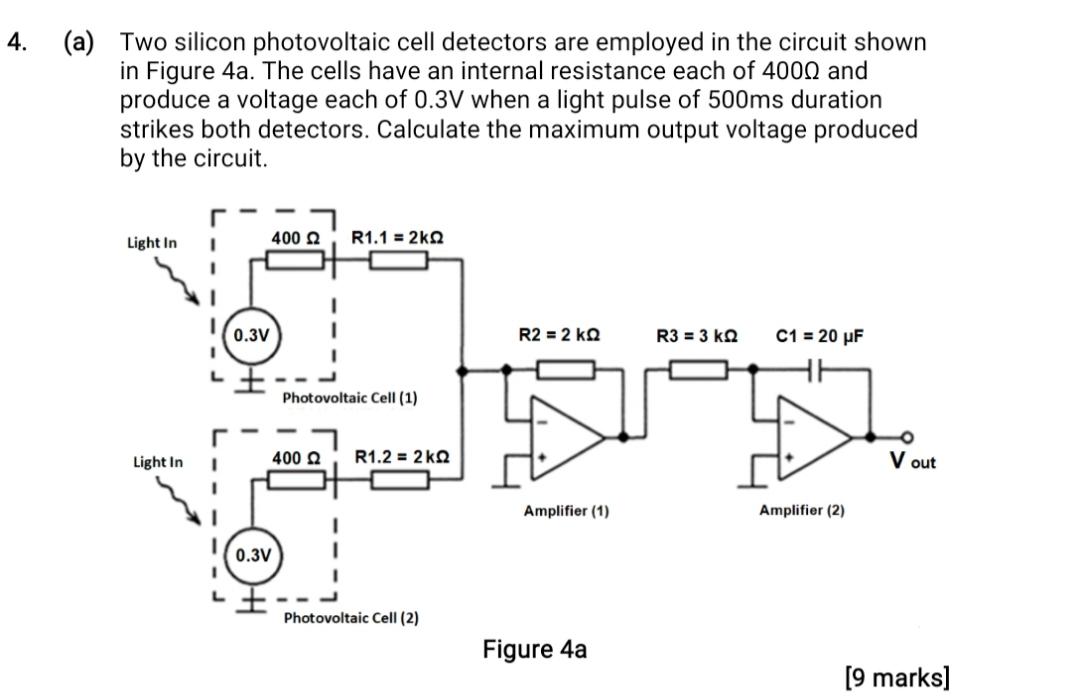 Solved 4. (a) Two silicon photovoltaic cell detectors are | Chegg.com