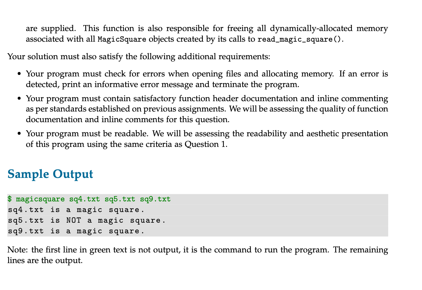 Solved Program Requirements Your program must store magic | Chegg.com