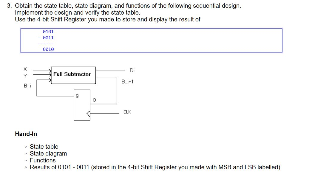 Solved 3. Obtain the state table, state diagram, and | Chegg.com
