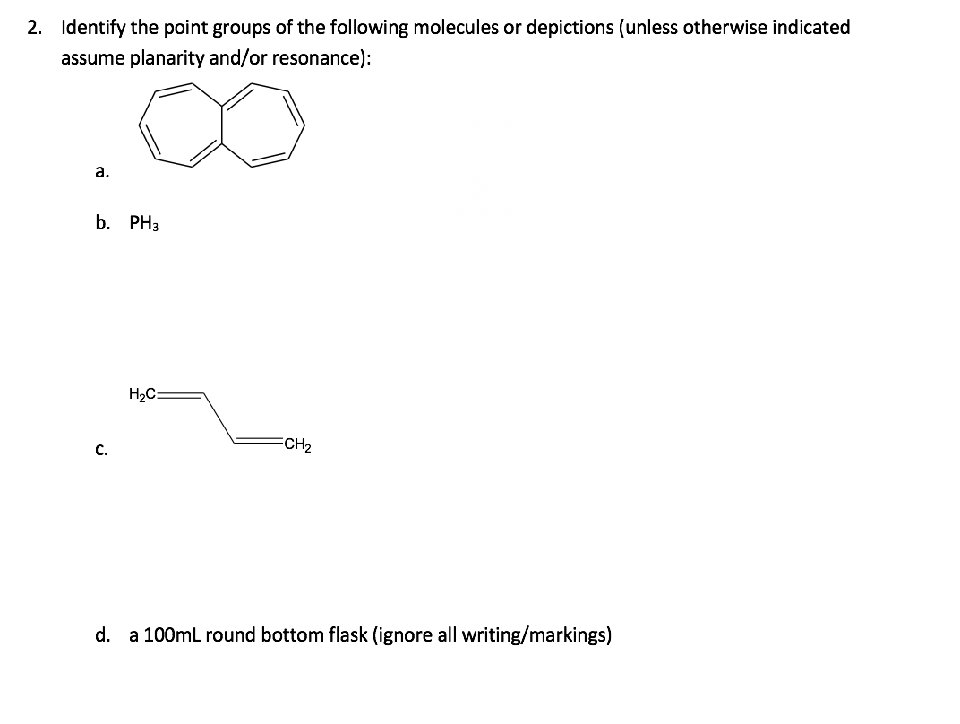 Solved 2. Identify the point groups of the following | Chegg.com