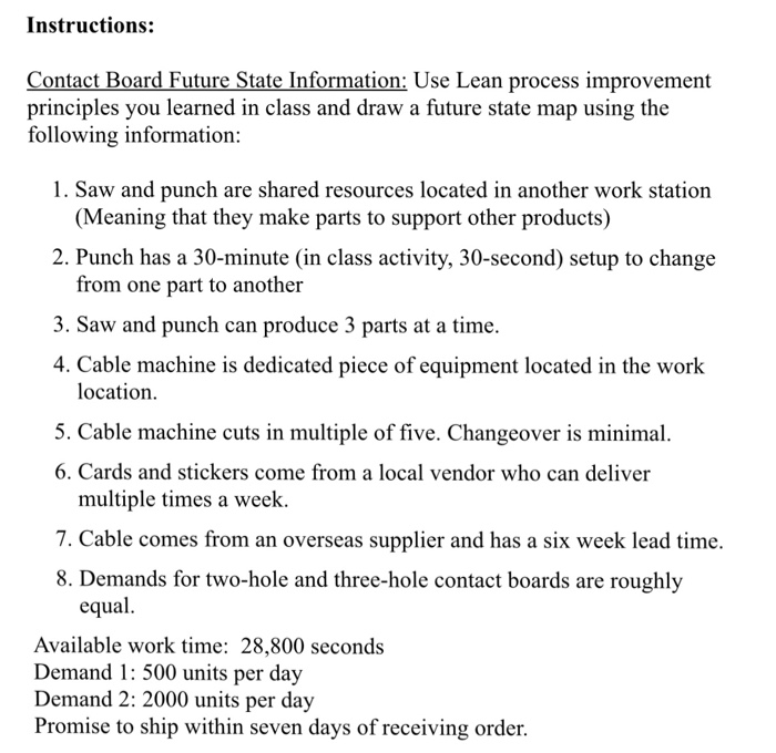 Instructions: Contact Board Future State Information: | Chegg.com
