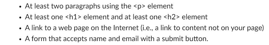 Solved At least two paragraphs using the element • At | Chegg.com