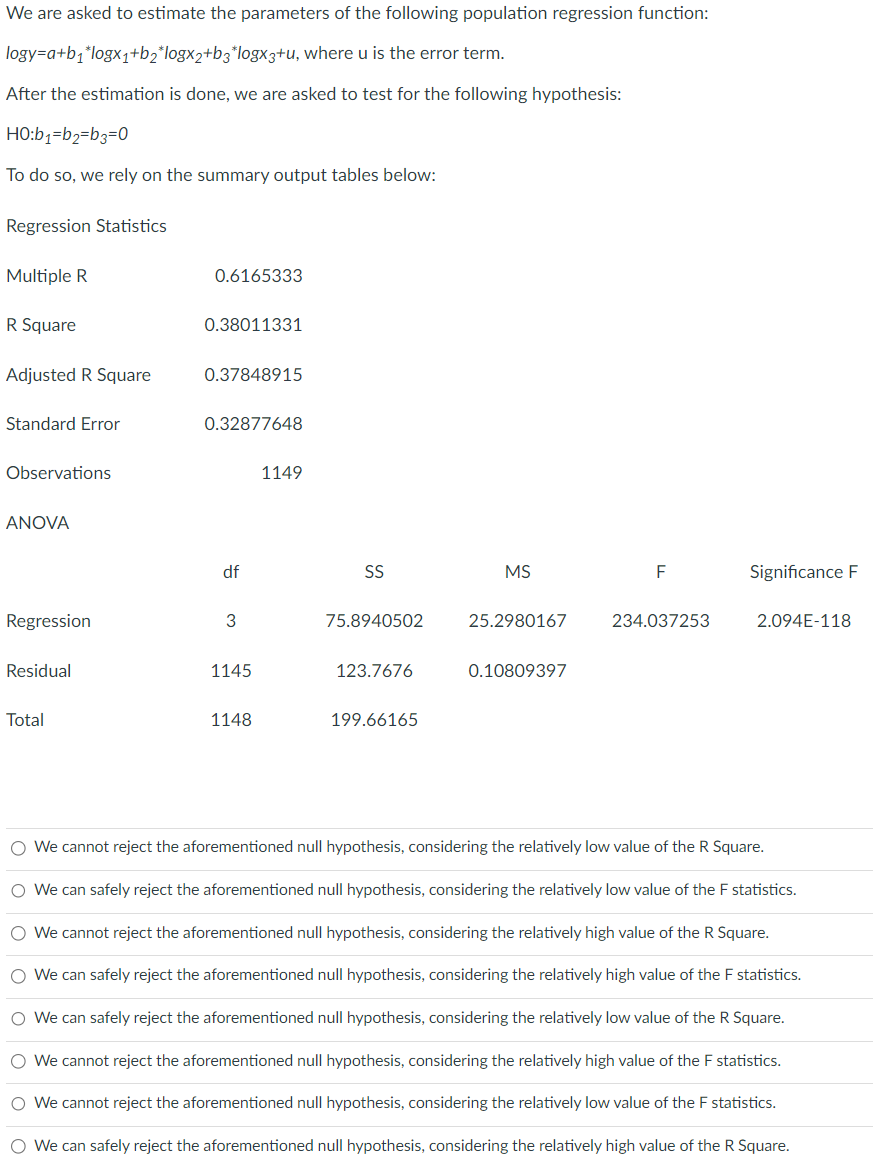 Solved We are asked to estimate the parameters of the | Chegg.com