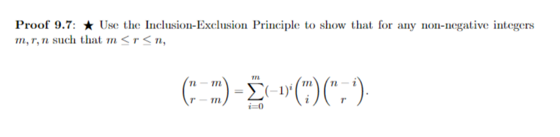 Solved Proof 9.7: * Use the Inclusion-Exclusion Principle to | Chegg.com