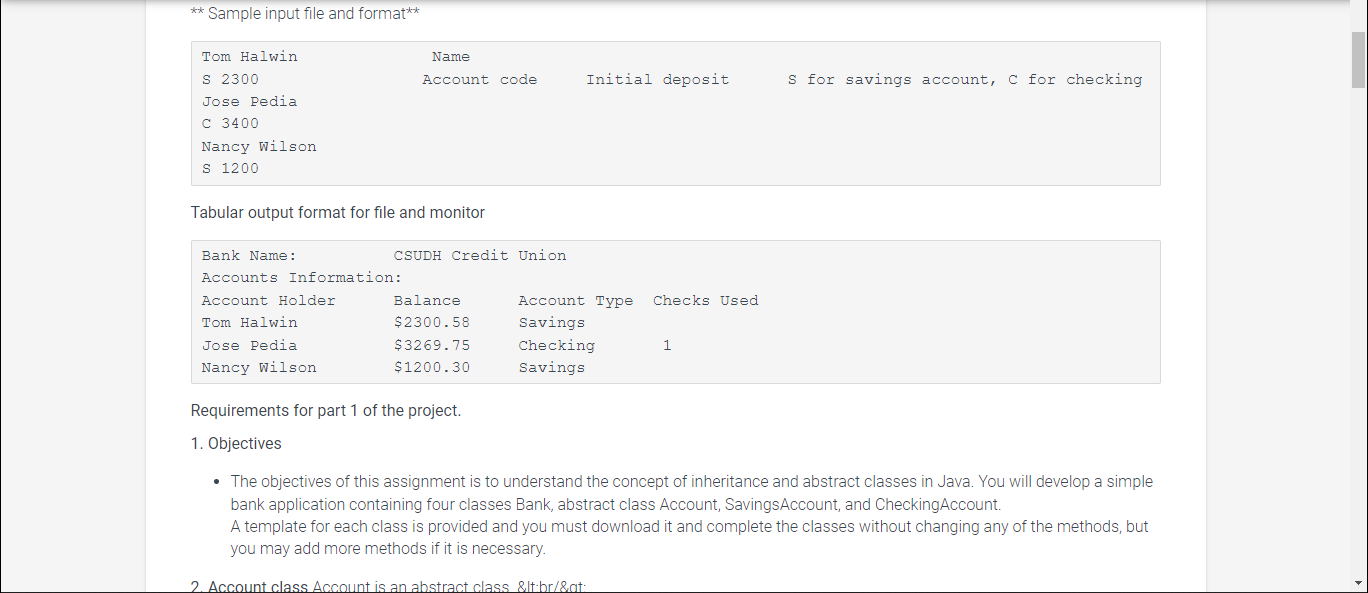 Solved Note all I need is my code to be able to output what | Chegg.com