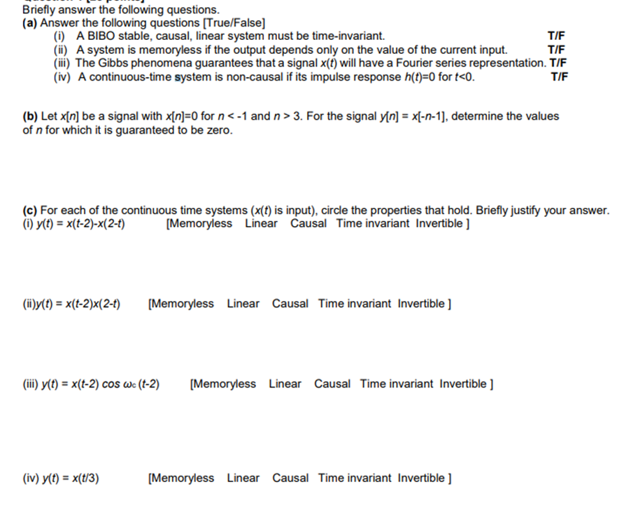 Solved Briefly Answer The Following Questions A Answer